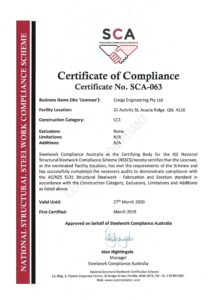 SCA Certificate scan - Craig's Engineering